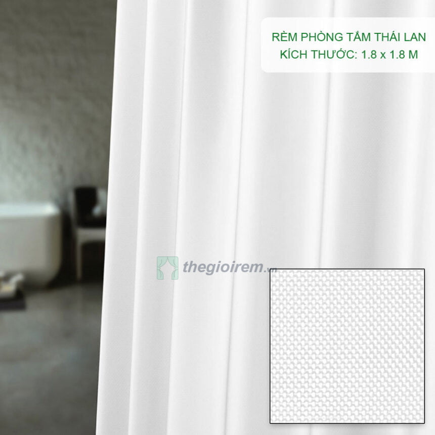 Rèm phòng tắm màu trắng trơn sang trọng hiện đại - Thế Giới Rèm