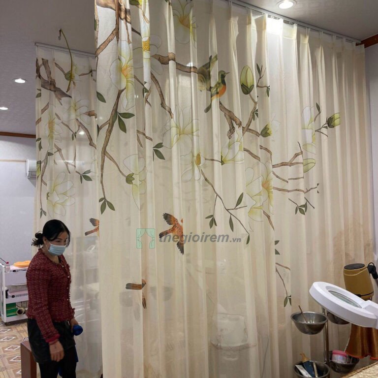 Rèm voan họa tiết in tranh 3D Hàn Quốc siêu nét - Thế Giới Rèm